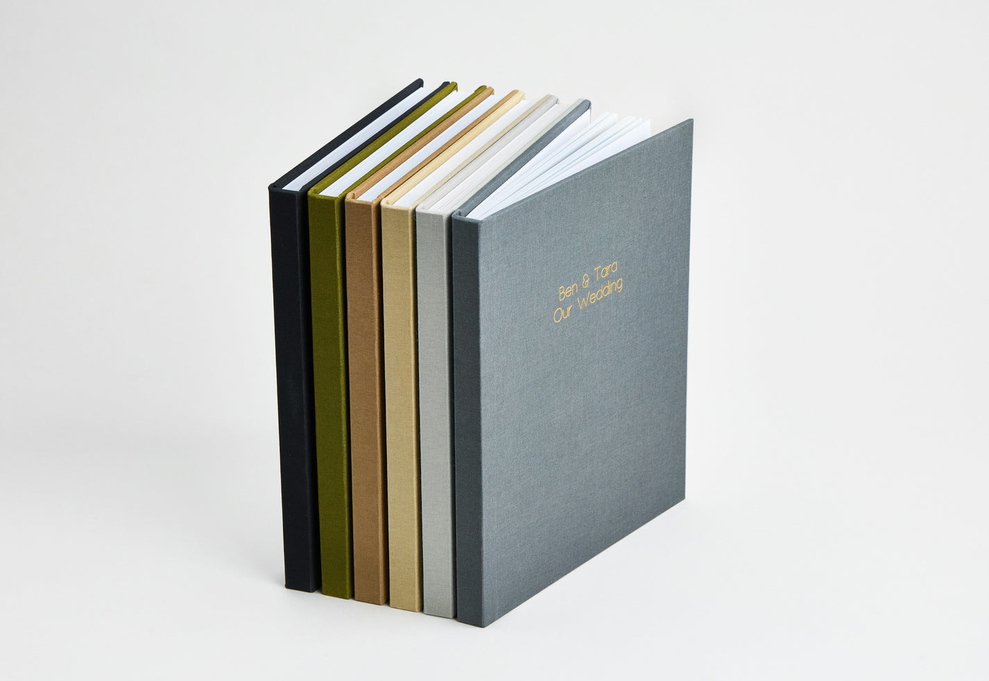 Layflat Wedding Album | Custom Foil-stamped Linen Photo Album | Social ...