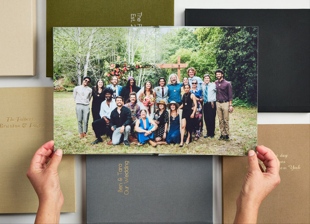 Layflat Wedding Album | Custom Foil-stamped Linen Photo Album | Social ...