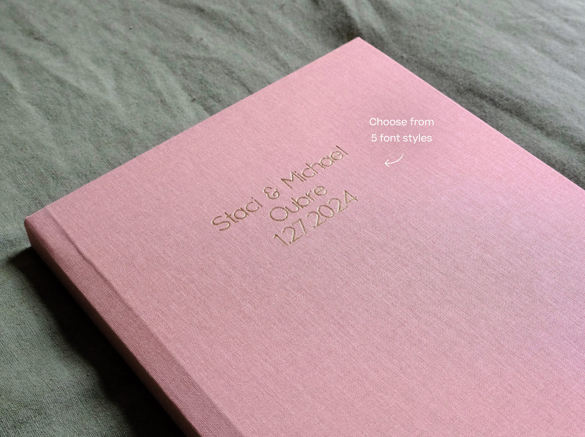 Wedding Guest Book | Custom Photo Album with Linen Cover + Foil ...