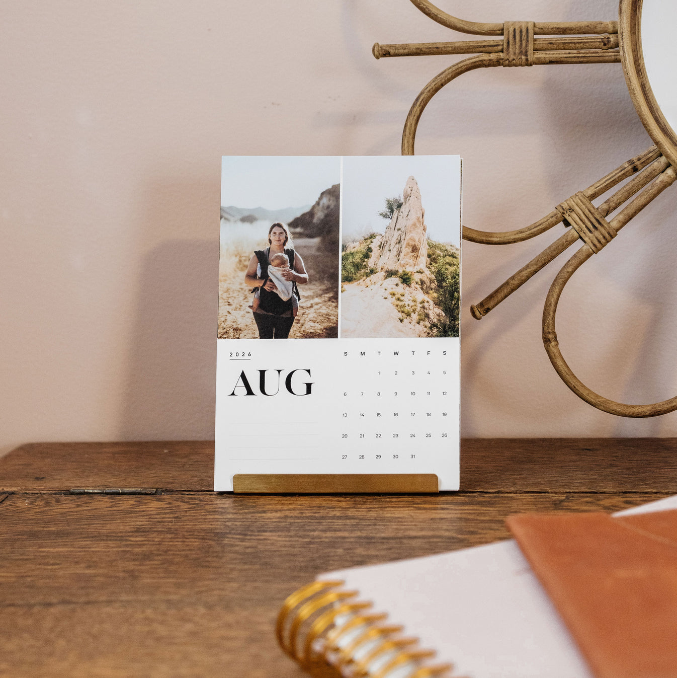 Monthly Photo Calendar with Brass Stand | Social Print Studio