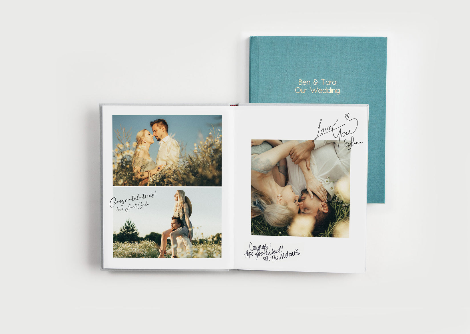 Wedding Guest Book | Unique Guestbook With Your Photos | Linen Covers ...